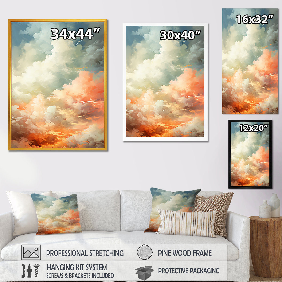 Lark Manor™ Soothing Sunset Sky Clouds - Sky Wall Art | Wayfair